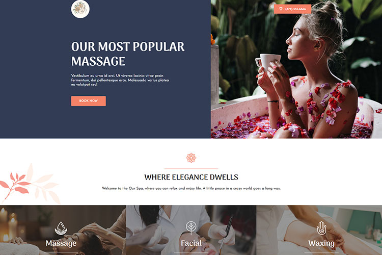 QualitySpa Spa Services Lead Generation Landing Page - LandingLayouts